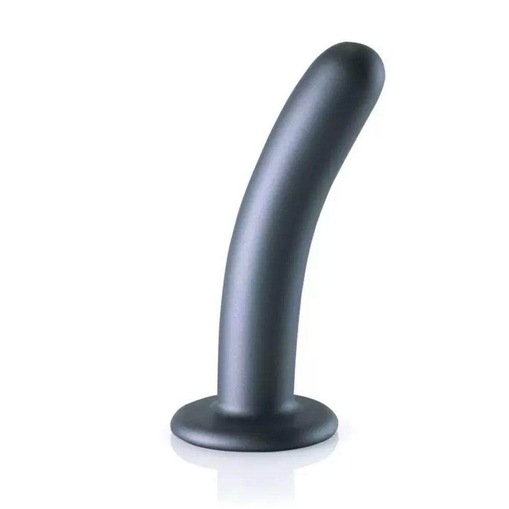 Нереалистичный фаллоимитатор Smooth G-Spot, 14.5 см, силикон, серый