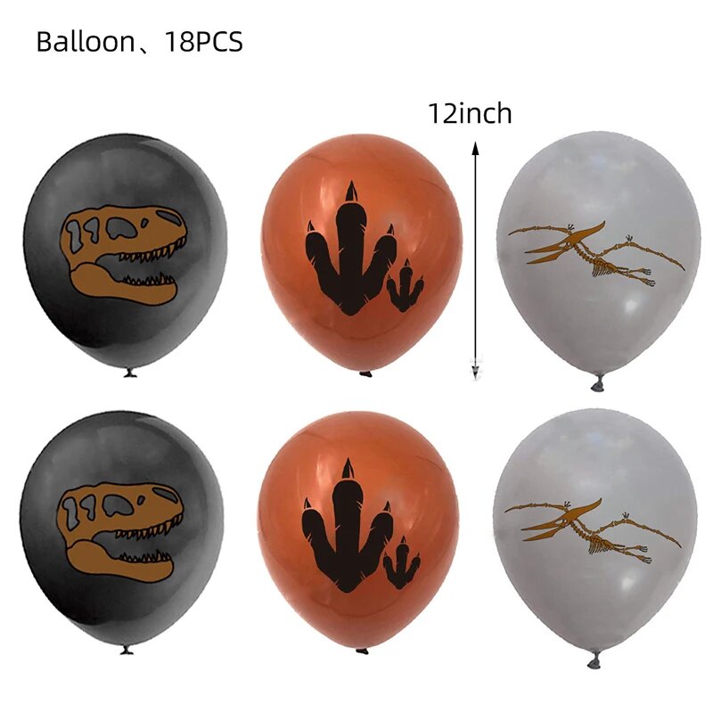 Набор декораций для детского праздника "Динозавр" 18PCS Balloons