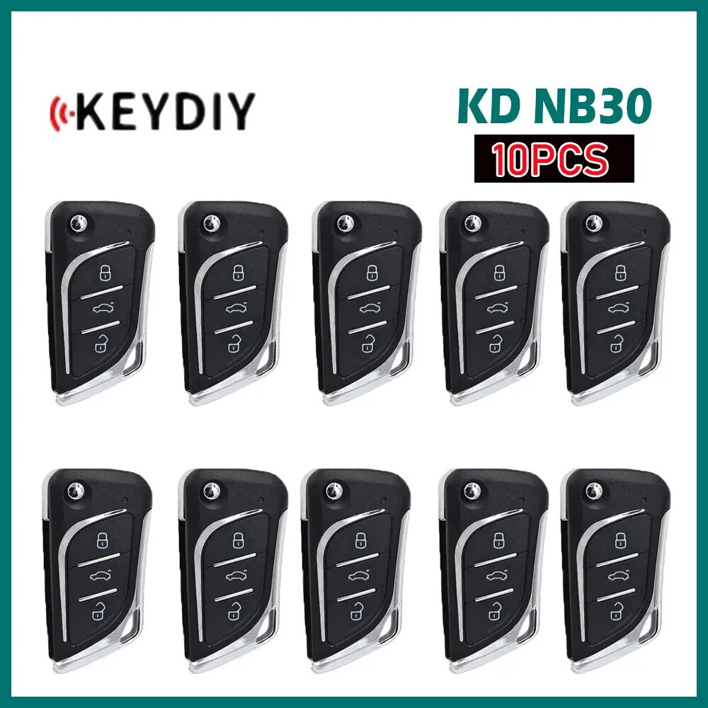 10 Шт, Автомобильный Дистанционный Ключ KEYDIY KD NB30, Многофункциональный 3-кнопочный Ключ Для KD900/KD MINI/KD MAX