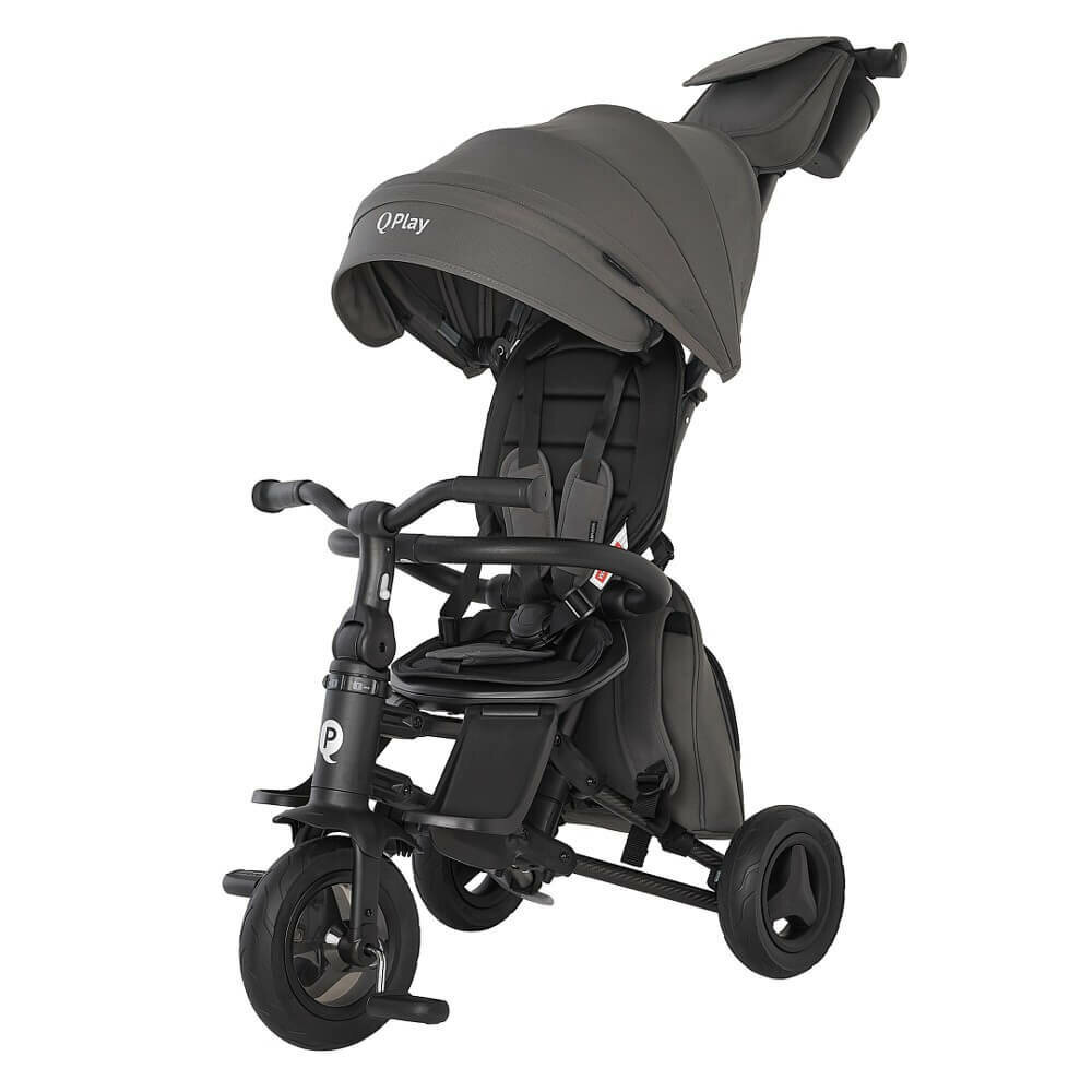 Qplay Nova PLUS Carbon Fiber, детский трехколесный велосипед от 10 месяцев до 3-4 лет, цвет Dark Grey