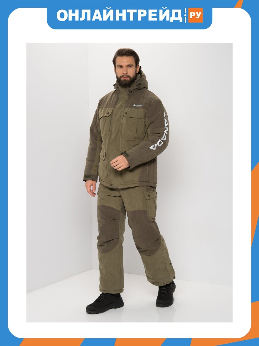 Костюм зимний Huntsman Канада цвет Хаки ткань Finlandia, разм. 48-50/182-188