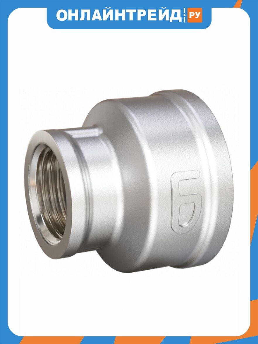 Муфта LD переходная DN25х15 (1"ВР х 1/2"ВР) латунь никель