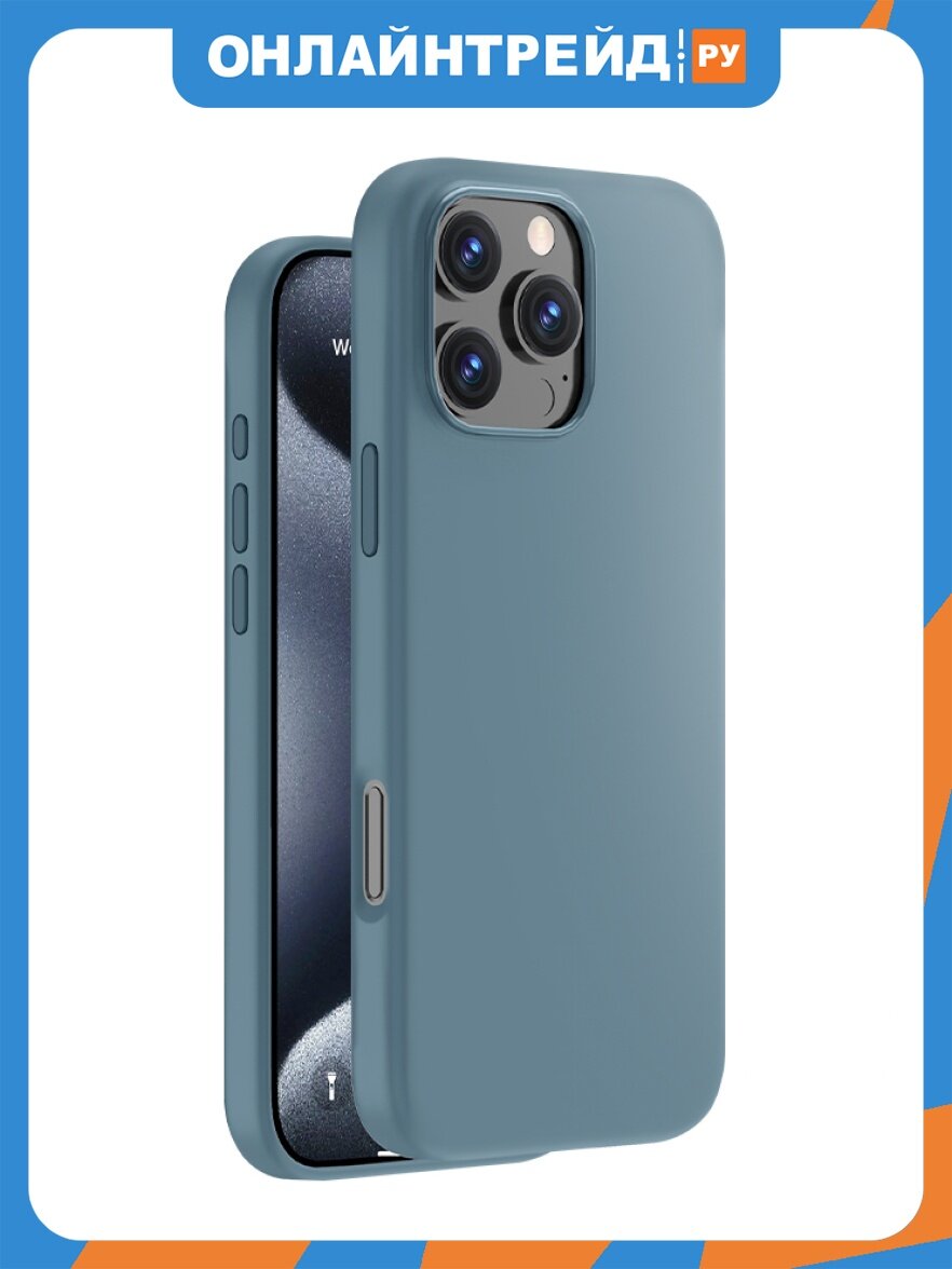 Чехол Deppa для Apple iPhone 16 Pro Max, Liquid Silicone, Magsafe, темно-зеленый