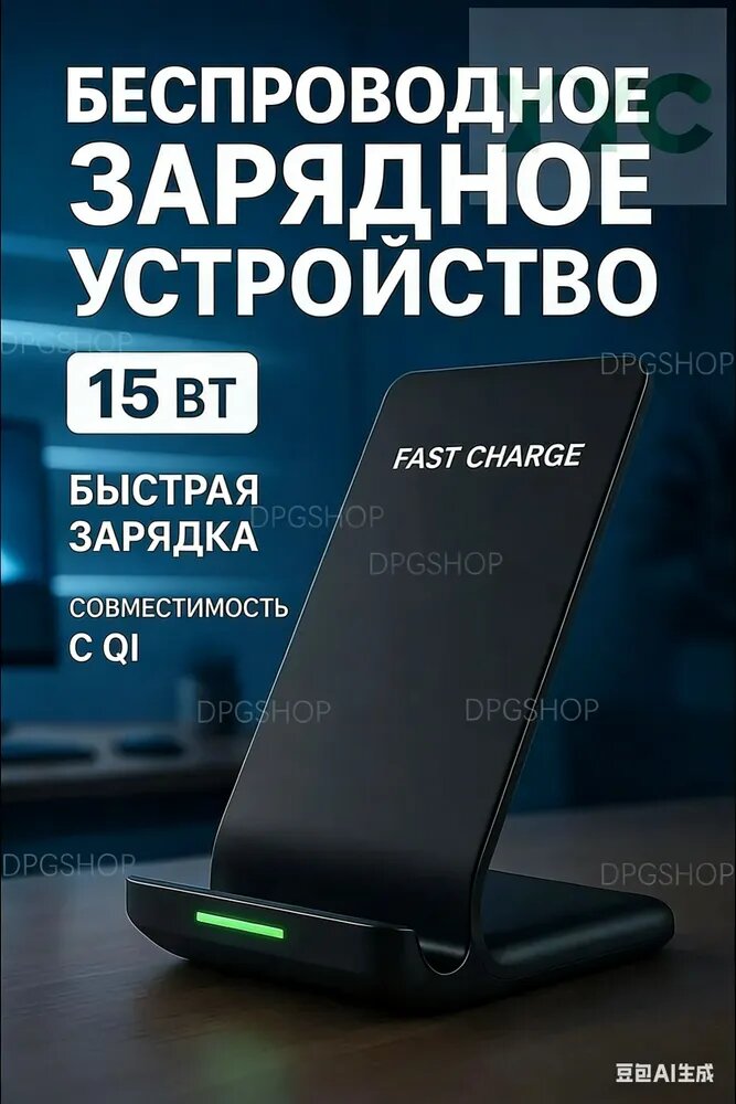 15W Qi Беспроводное Зарядное Устройство и Док-Станция для Redmi, Poco, Tecno, Samsung, realme, Infinix, iPhone