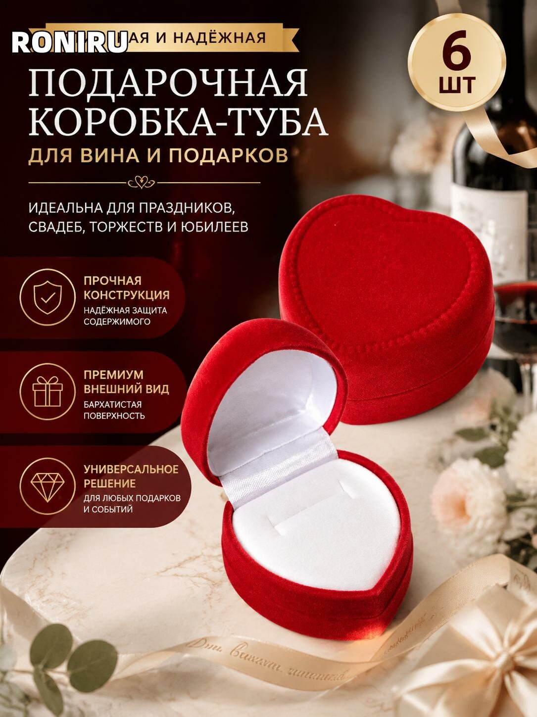 Стильная подарочная коробка-туба для вина и подарков — прочная упаковка для праздников, свадеб и торжеств и юбилеев