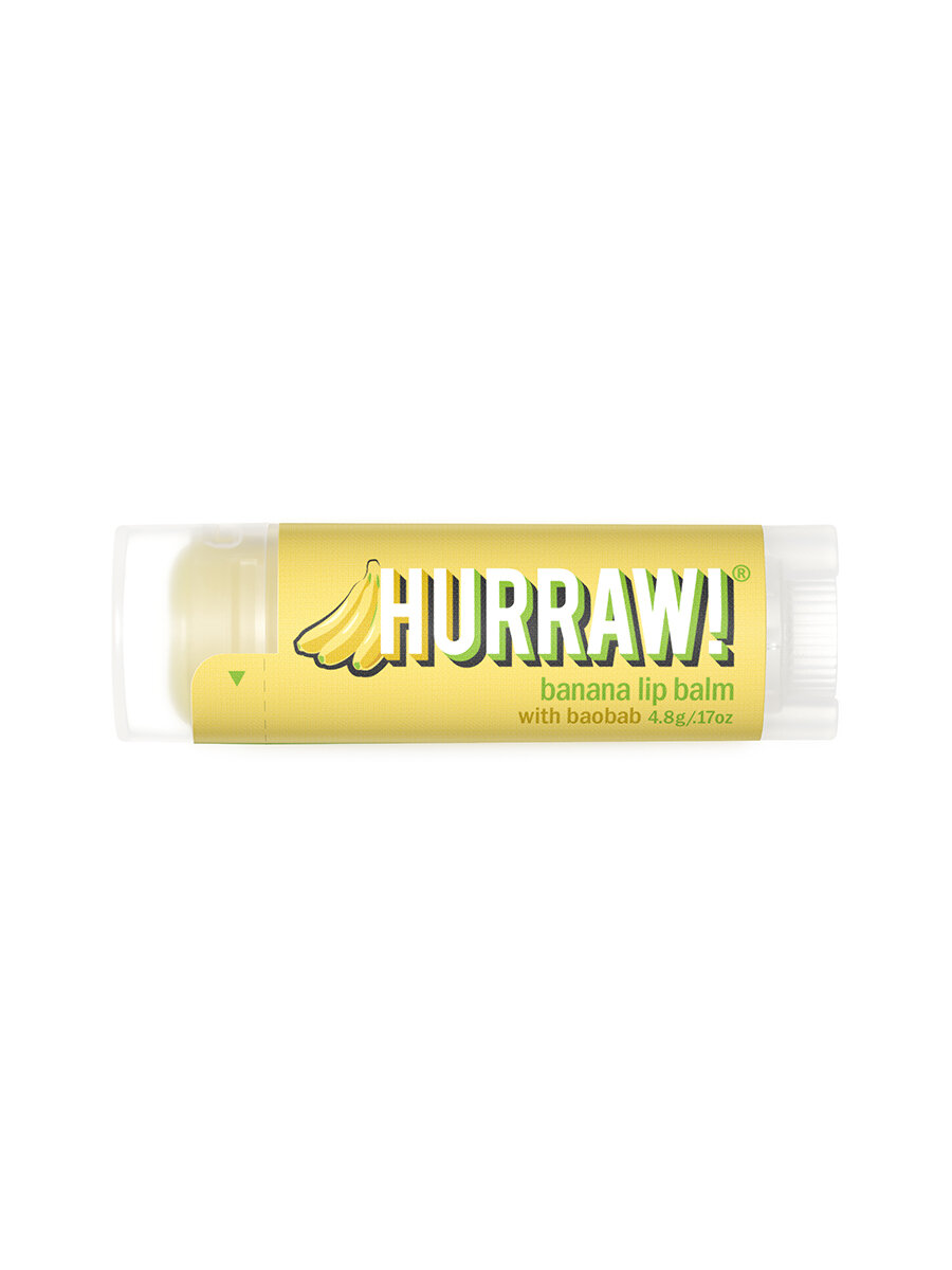 Бальзам для губ Hurraw! Banan, органический, без парабенов, 4,8 г