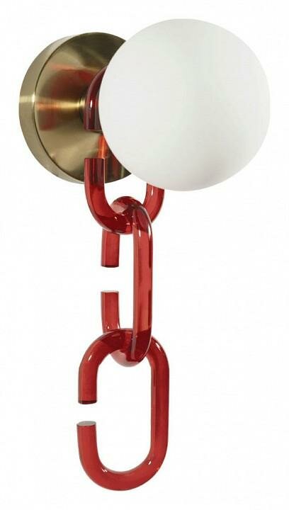 Бра Loft it Cha1n 10128W Red цвет плафона подвески Белый, цвет арматуры Золото, Красный