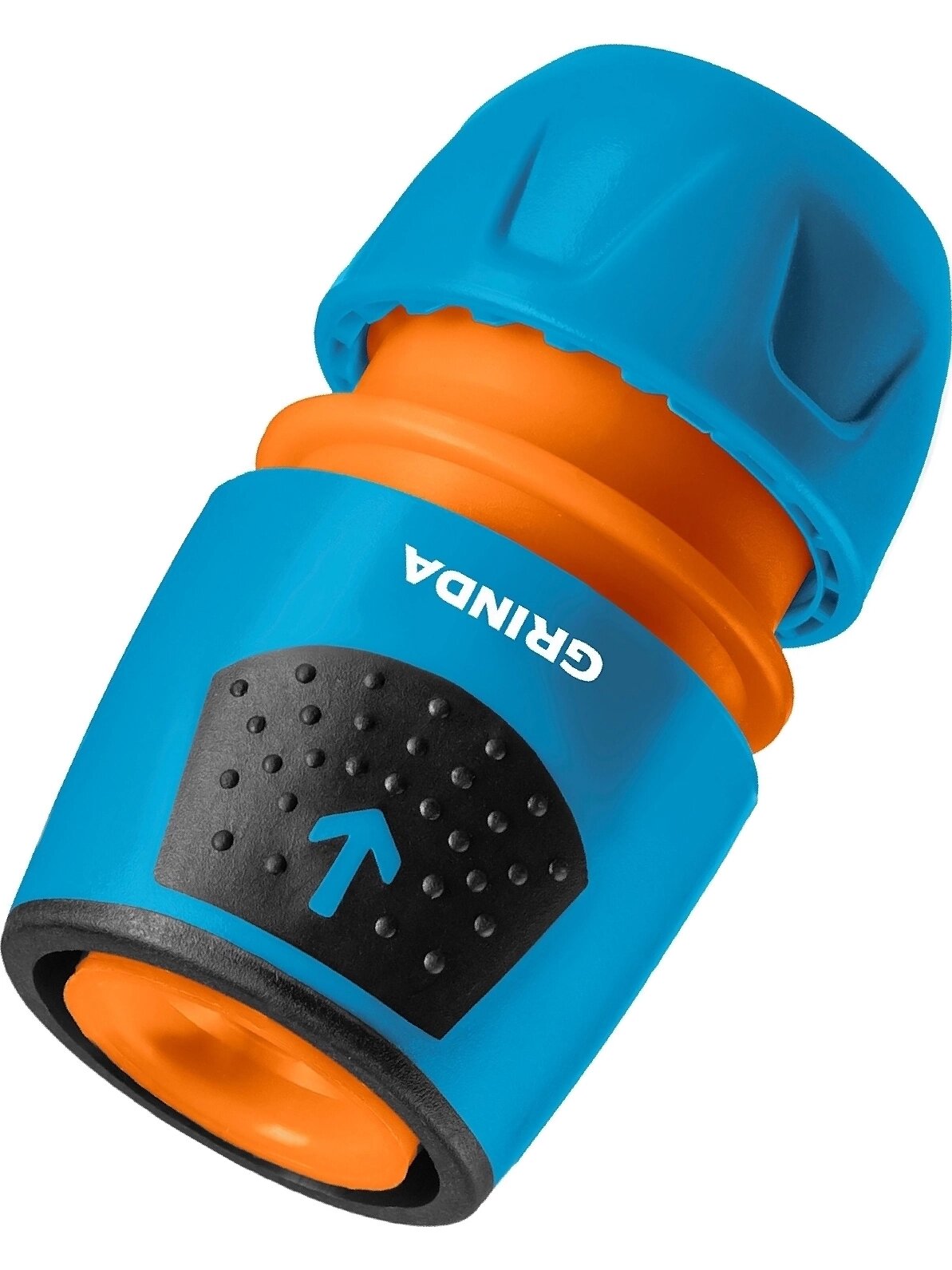 Универсальный соединитель PROLine GRINDA TU-A 1/2″ - 3/4″ быстросъемный с автостопом пластиковый с TPR для шланга