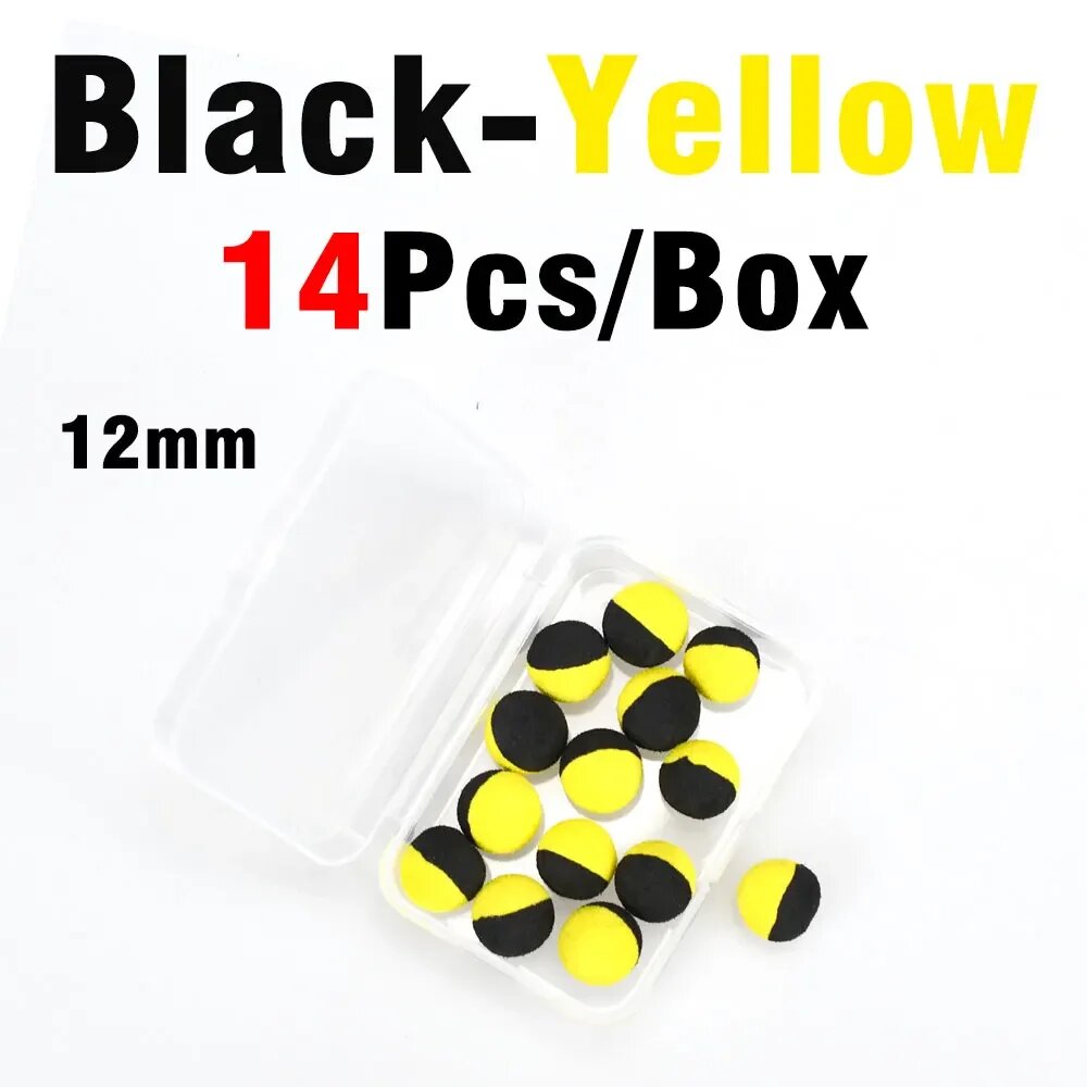 Набор бойлов MNFT для карпа 10/12/14 мм Желтый, Black Yellow 12mm