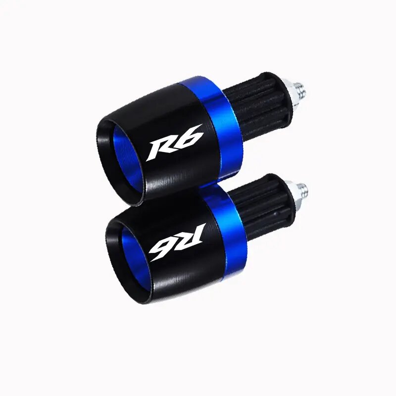 Ручки руля с ЧПУ для мотоциклов Yamaha R6 YZF-R6 R1 YZF-R1, заглушки для руля, Синий, Blue
