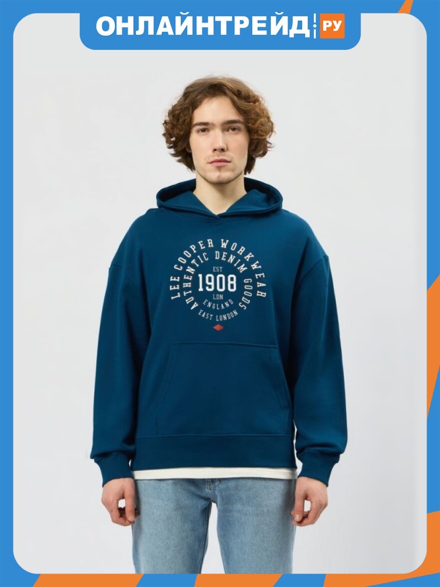 Толстовка Lee Cooper LC-HD-049MSS/NV мужская, цвет темно-синий, размер XXL