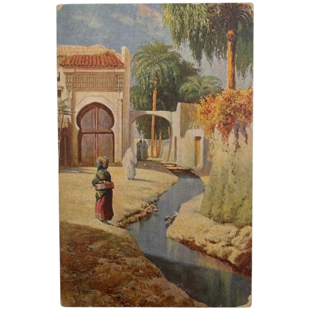 Почтовая открытка "Тетуан. Улица у ручья" 1905-1914 гг. Германская Империя