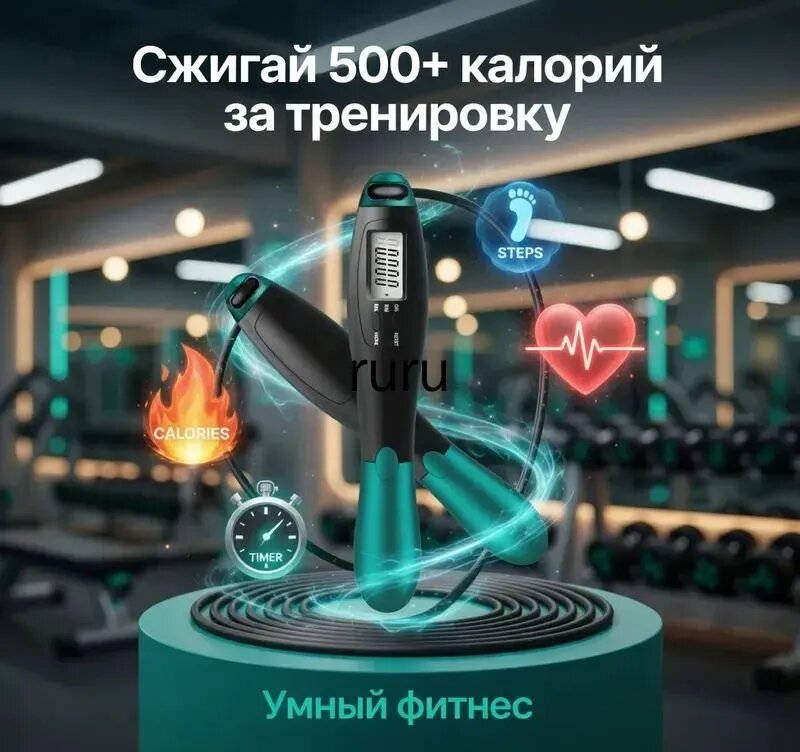 Умная скакалка с счетчиком калорий и LCD экраном, беспроводная прыгалка для фитнеса
