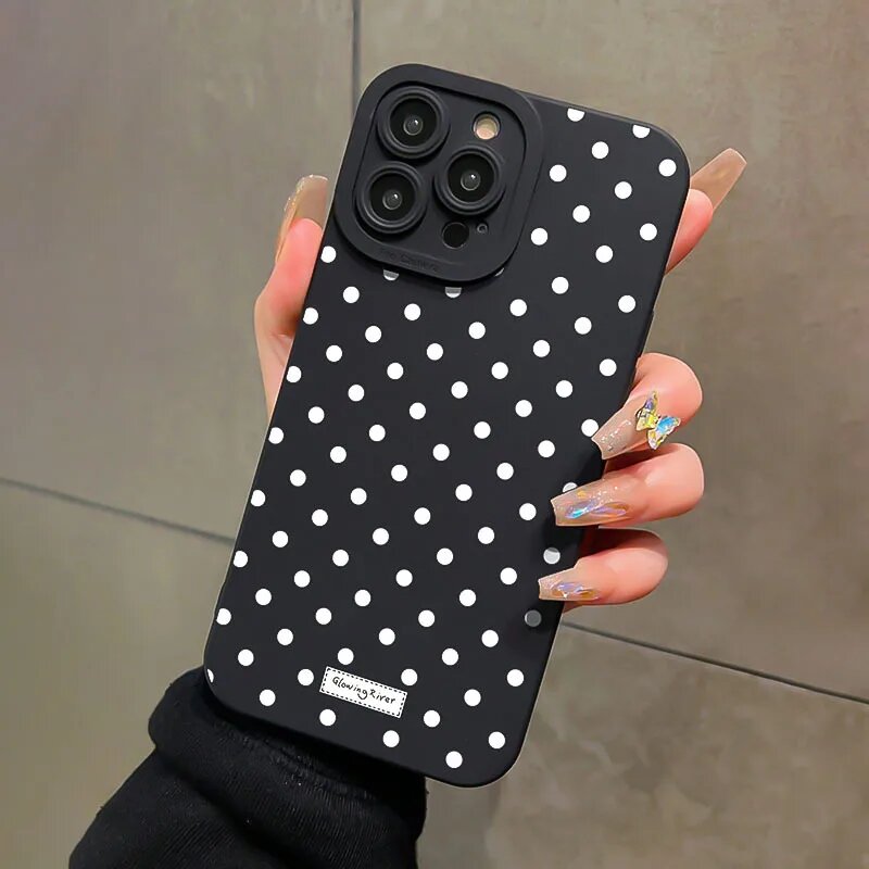 Матовый белый чехол для телефона в горошек для Samsung Galaxy S26 S25 S24 S23 S22 S21 Ultra Plus S20 FE A15 A35 A54 A55, противоударный чехол