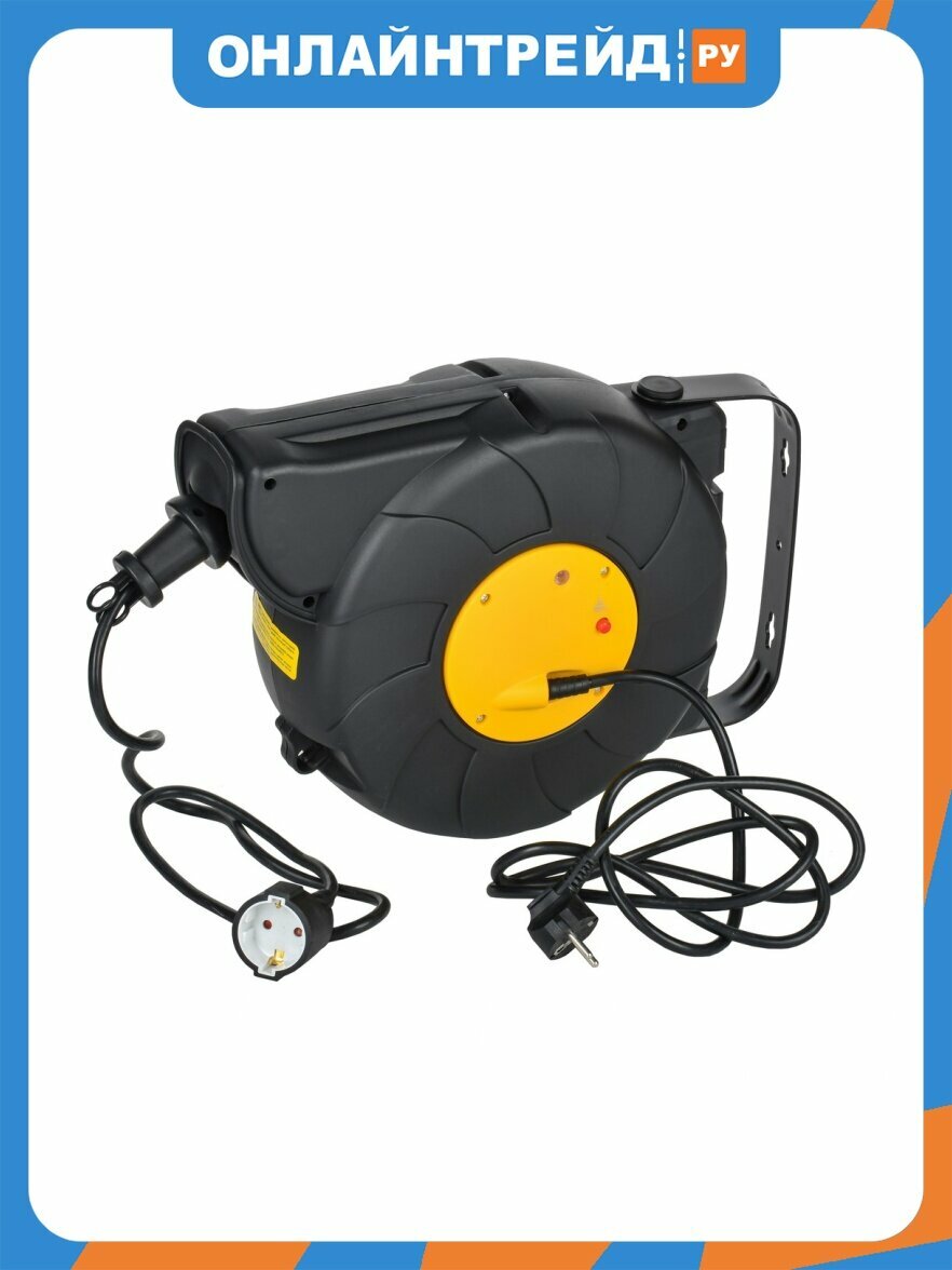 Удлинитель на катушке Iek TWIST 1х15м с заземл. автосмотка 16А IP20 ПВС 3х1.5, TW-KP27-16-01-15-02