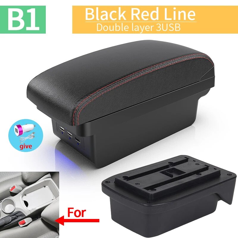 Подлокотник B1 Black Red с 3 USB