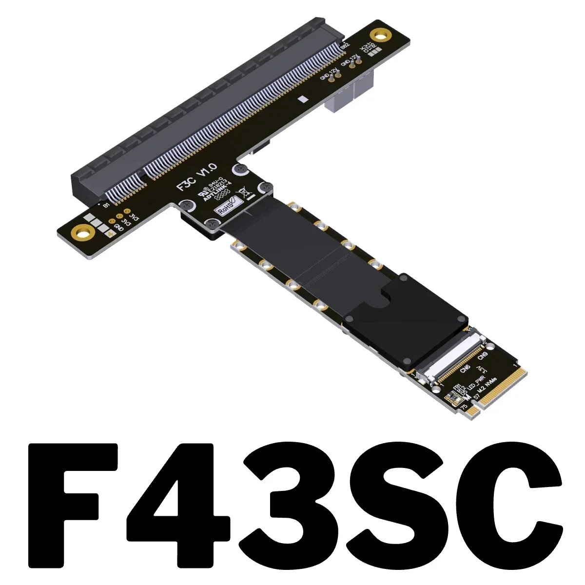 Райзер ADT-Link M.2 NVMe PCIe 5.0 X16, 50CM, F43SC