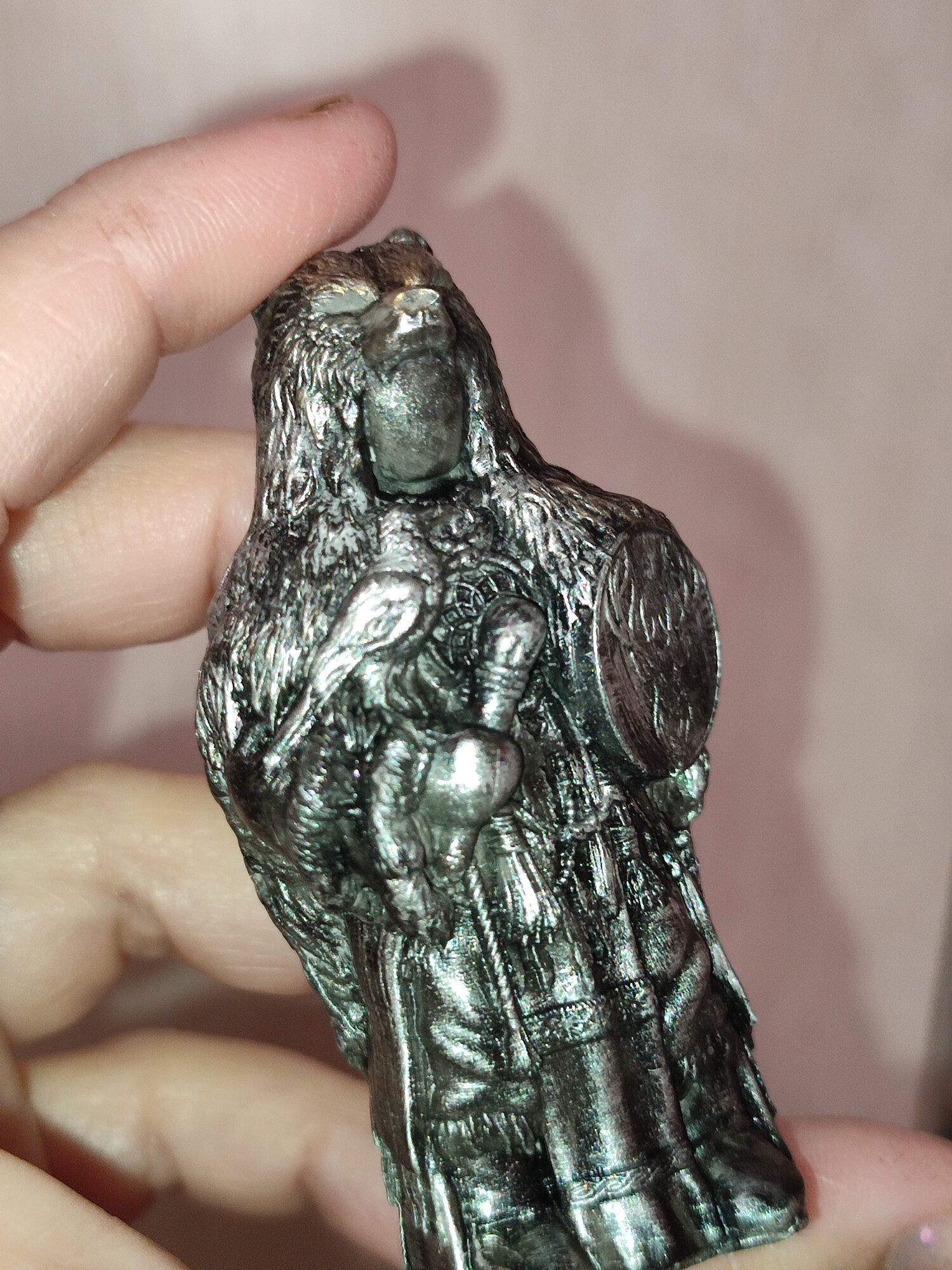 Стаиуэтка оберег "Шаман" - сила природы, защита от негатива. Гипс ,6 см, ручная роспись