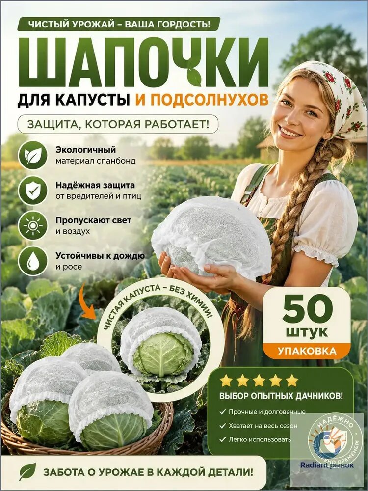 Укрывной материал, 0.2x0.22 м, 50 шт