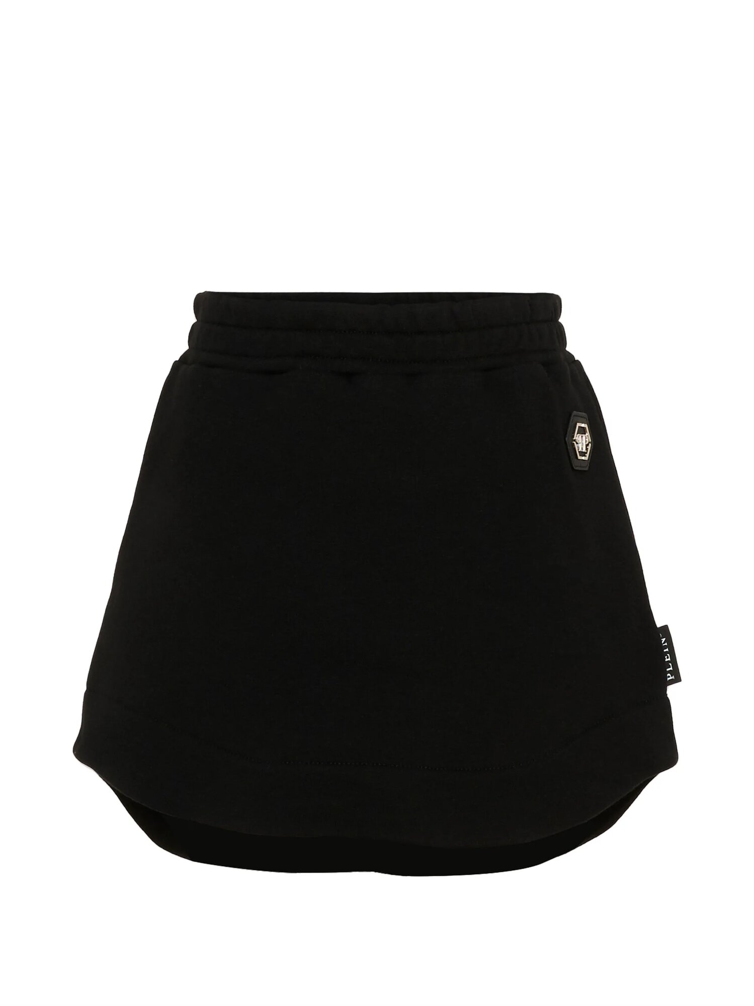 Юбка PHILIPP PLEIN Logo-plaque curved-hem skirt