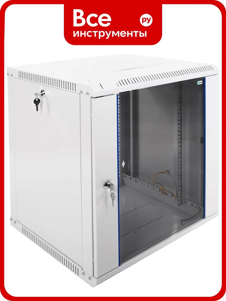 Телекоммуникационный настенный разборный шкаф ЦМО 12U 600x520 дверь стекло ШРН-Э-12.500