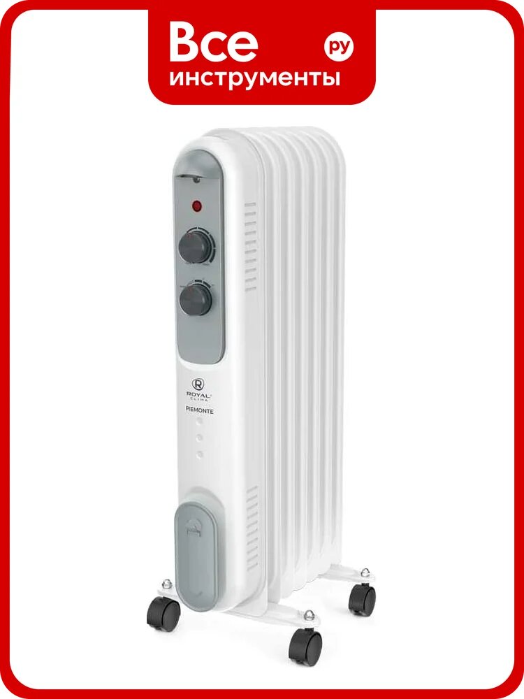 Масляный радиатор Royal Clima PIEMONTE ROR-P7-1500M с регулируемым термостатом и световым индикатором