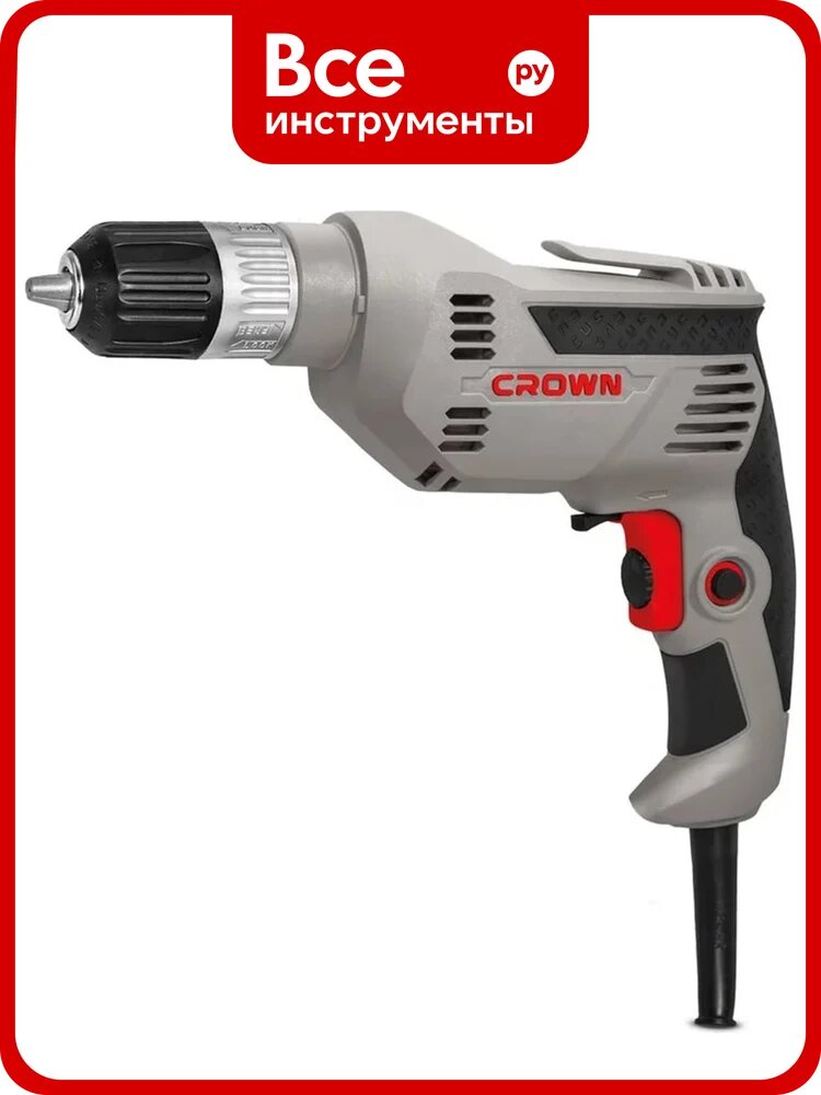 Безударная, Crown, дрель Crown CT10143-13C, 1,4 кг, работ с разными материалами