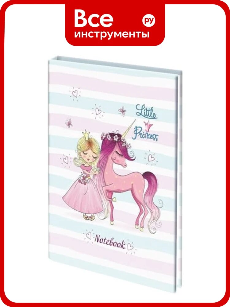 Блокнот BRAUBERG Kids Queen малый формат, 103x146 мм, А6, 80 л, твёрдый, клетка, выборочный лак 114450