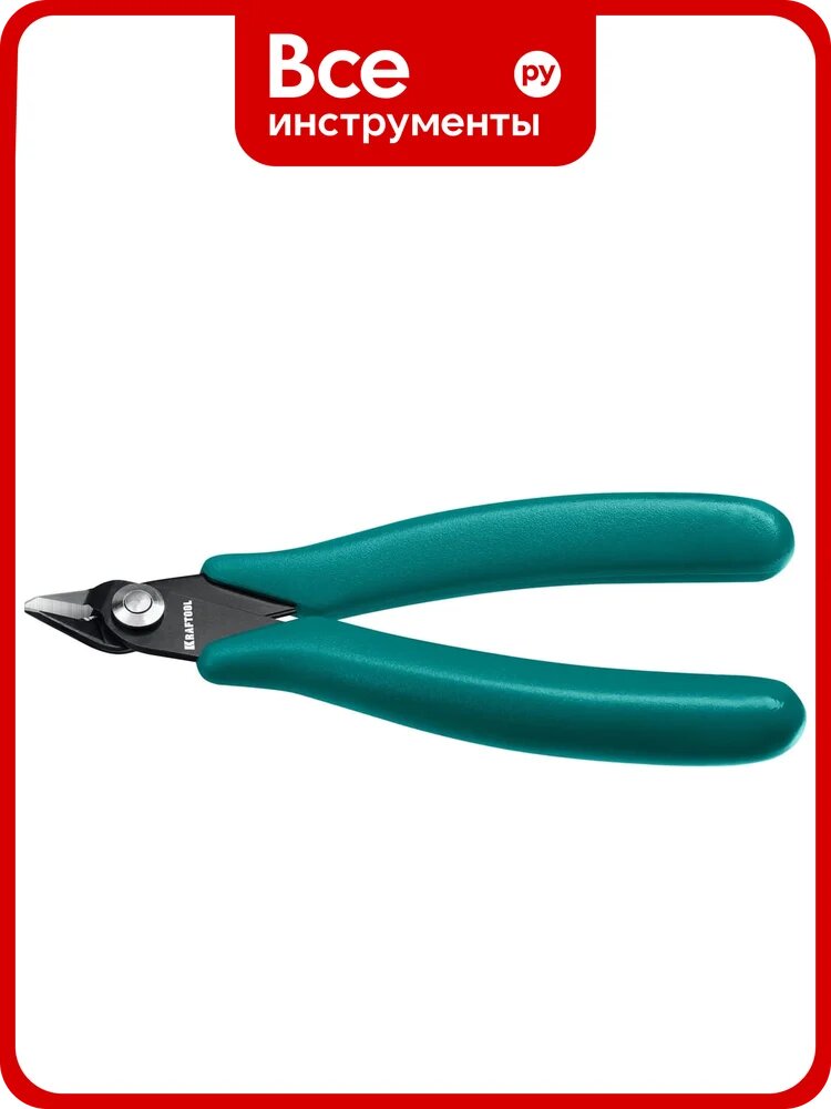 Прецизионные бокорезы KRAFTOOL Slim 220017‑4‑12, профессиональный с зелёными рукоятками и резом заподлицо