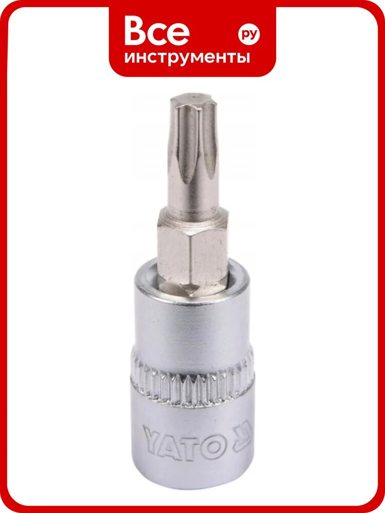 Головка торц. с вставкой YATO TORX 1/4" T30 YT-04306, крепление с шариковым механизмом, CrV сплав TORX‑наконечник