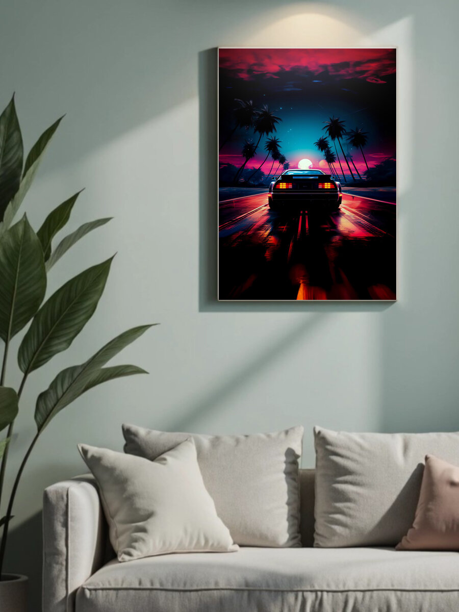 Постер, плакат на стену "Out Run Synthwave" — фото 1