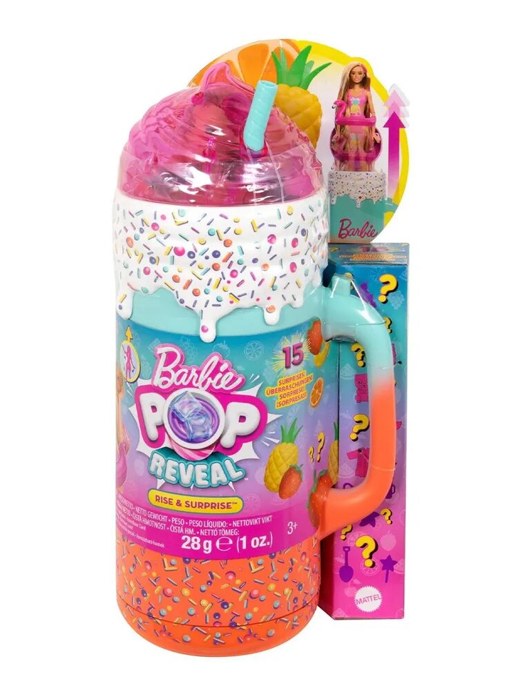 Mattel Barbie Pop Reveal Rise Surprise / Подарочный набор с надушенной куклой, мягким надушенным домашним животным и многим другим, более 15 сюрпризов