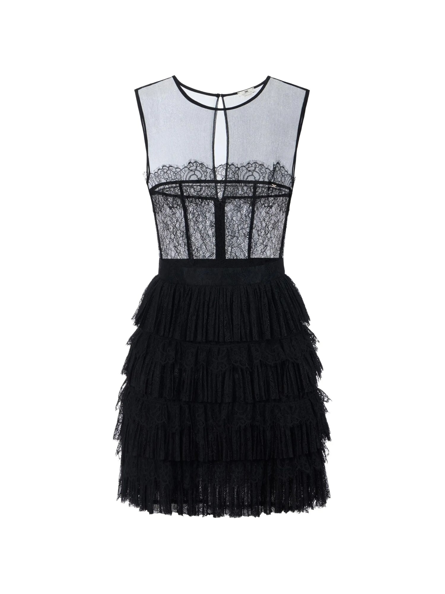 Платье Mini dress in crepon and floral lace