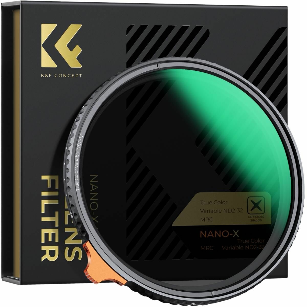Фильтр ND переменный K&F Concept 82mm True Color ND2-ND32, 1-5 стопов, 28 слоев, Nano-X