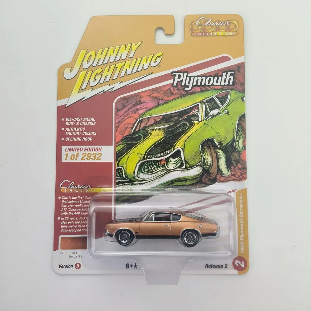 Машинка Johnny Lightning1:64 plymouth barracuda ford gt pontiac tempest shelby chevy Collection die cast alloy car model decoration gift