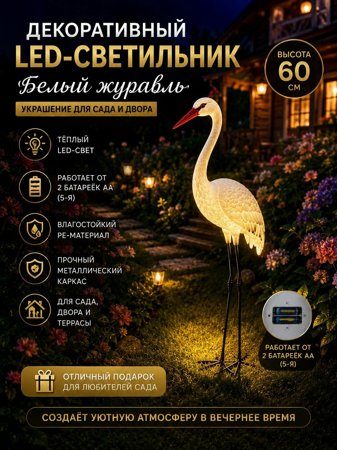 Фигурка садовая, декоративная для сада и дачи, оригинальное украшение участка, стильный уличный декор