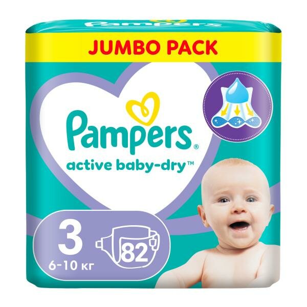 Подгузники Pampers Activebaby 3 Midi 6-10 и 4-9кг 82шт