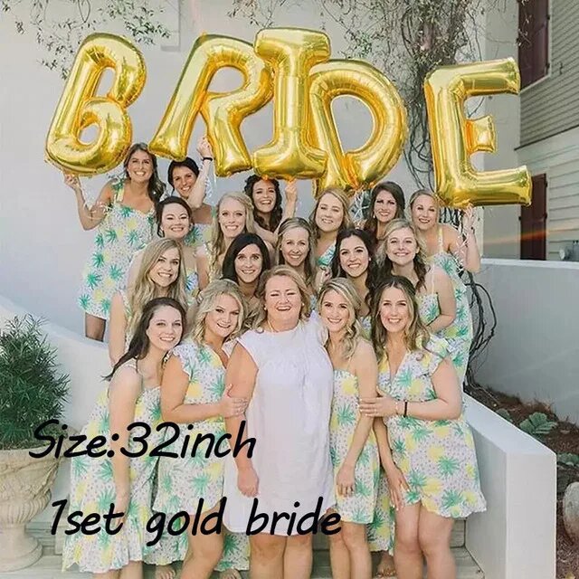 Надувной шар "Bride To Be", розовый, золотой, серебряный Gold