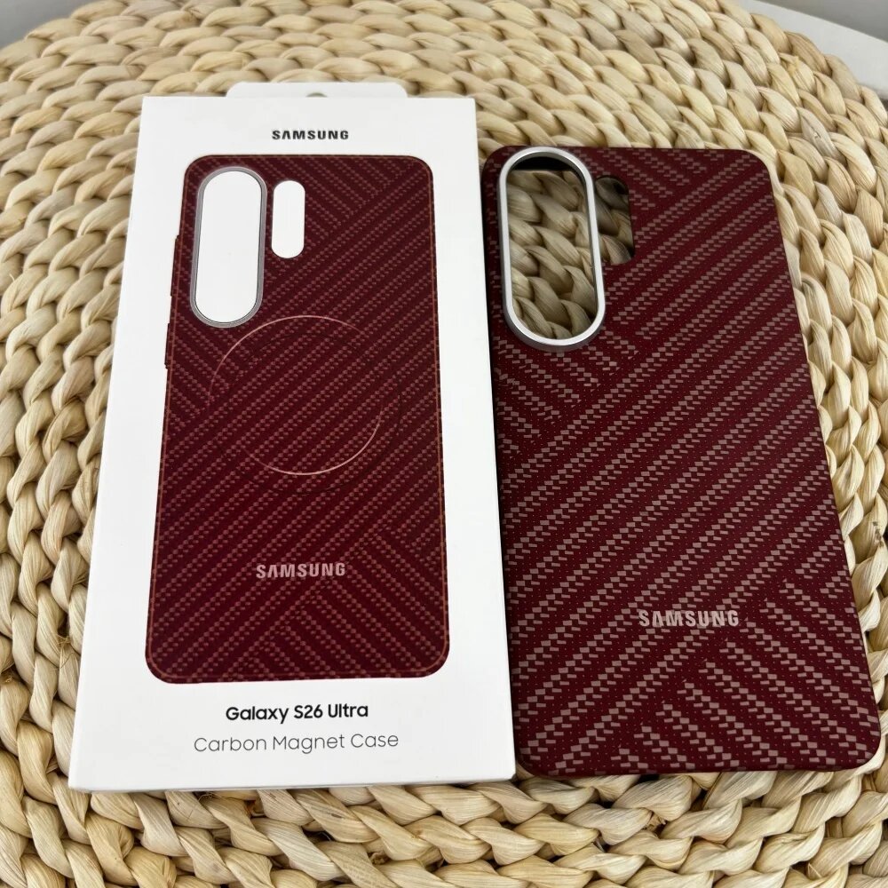 Бордовый чехол Samsung Galaxy S26 Ultra Carbon Magnet