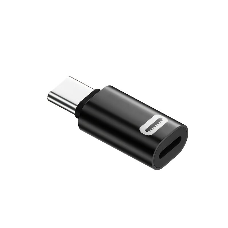 Переходник Lightning на USB Type-C, компактный, портативный, быстрая передача данных, черный