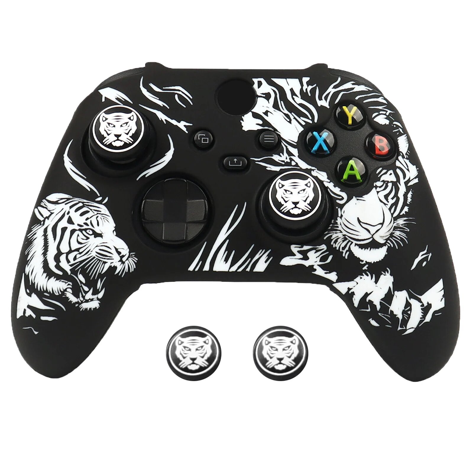 Черный контроллер Xbox Series X/S с тигром