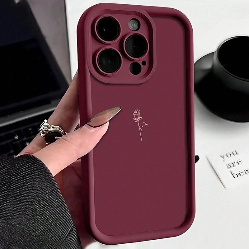 Розовый чехол для телефона с минималистичным дизайном для iPhone 17 Pro Max XS X iPhone17, Красный