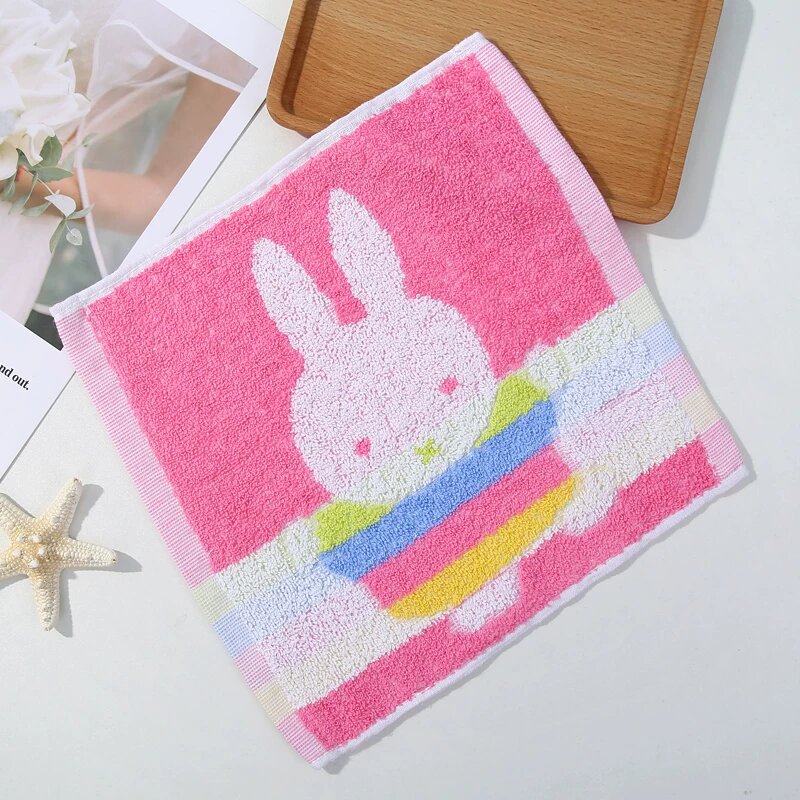 Детская салфетка 100% хлопок 25x25 см 25 г 10 шт. розовый кролик одинарная петля