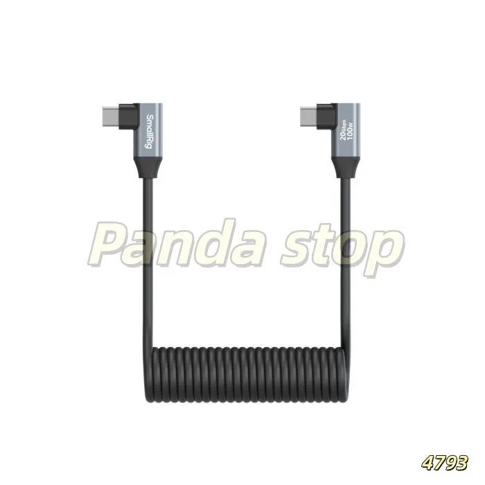 Пружинный кабель для передачи данных SmallRig USB-C к USB-C (поворотная головка) 4793