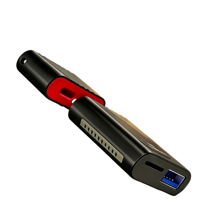 Разъемный мини-кардридер с двумя интерфейсами USB-A и Type-C, OTG, USB 3.0, одновременное чтение SD и TF карт, черный
