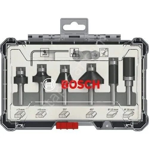 Фрезерный набор Bosch из 6 частей, смешанный 8 мм (Pro) 2607017469