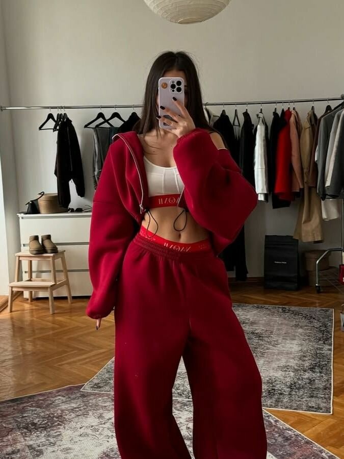 Комплект одежды , размер 48, red — фото 1