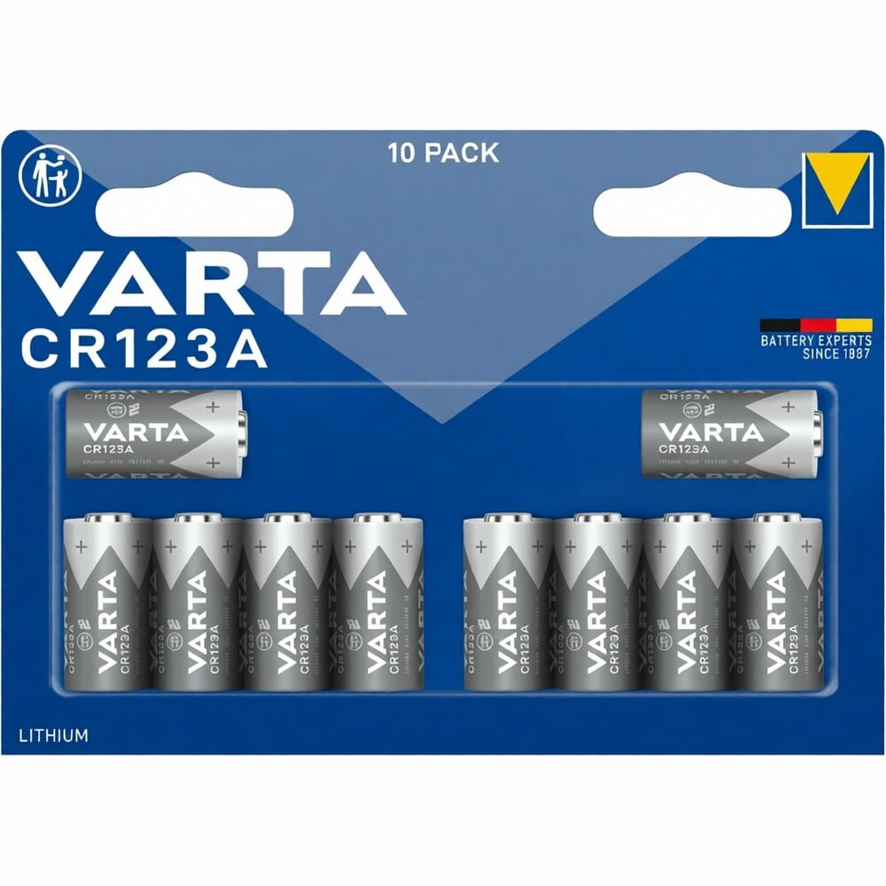 Батарейки Varta Special Lithium Cylindrical CR123A BL10 6205301461 RPL00760