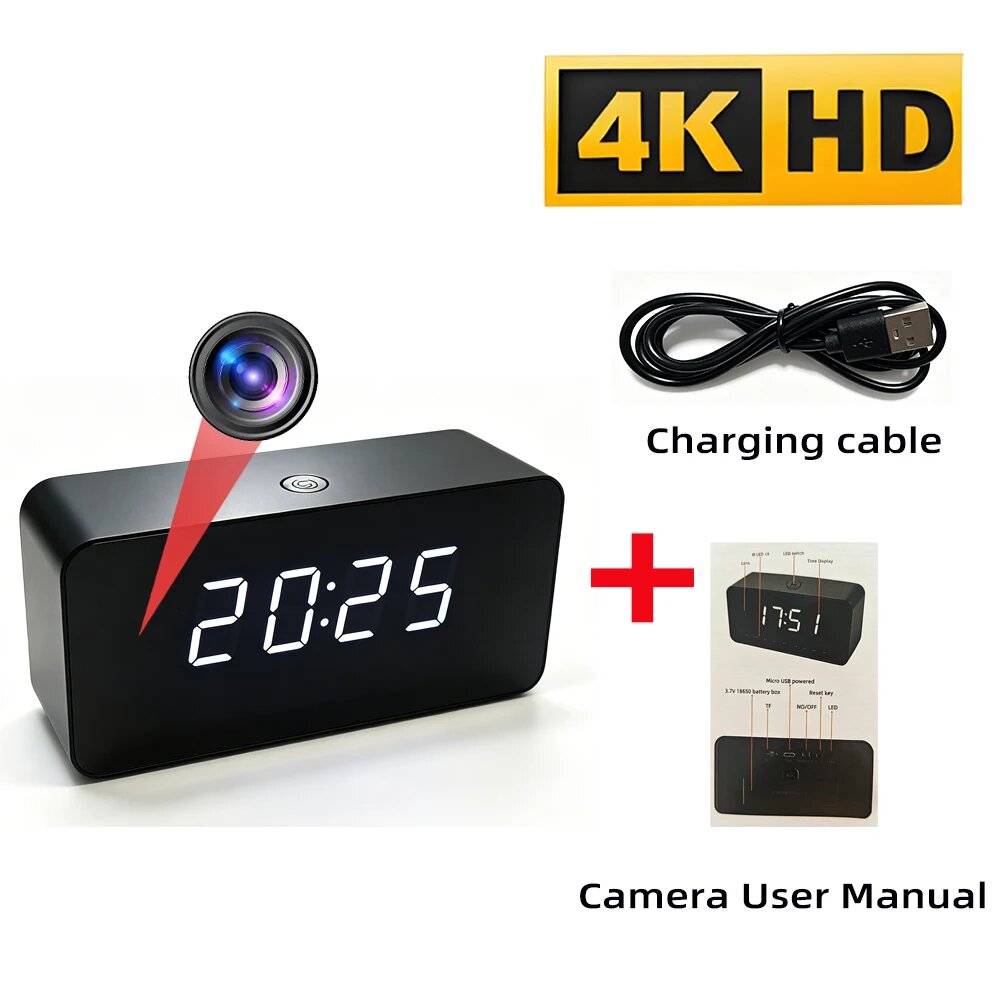 Cmaos мини-видеокамера-часы 4K Add 64GB SD card