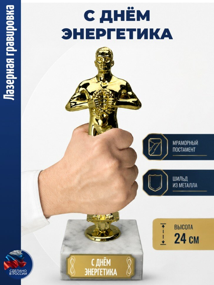 Большая статуэтка фигура "С днём энергетика" (24 см)